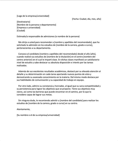 Carta De Recomendación Personal Word Fnfh