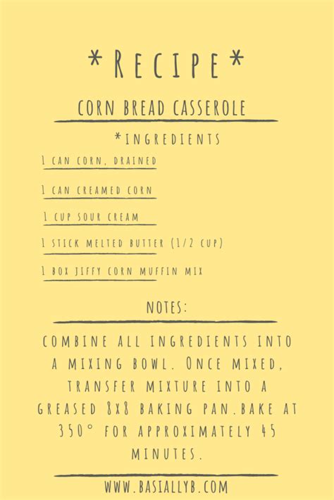 Corn Bread Casserole Basically B