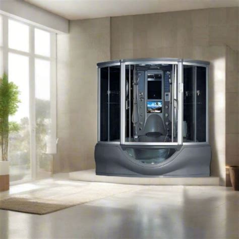 Maya Bath Superior Platinum Grey 2 Person Freestanding Steam Shower