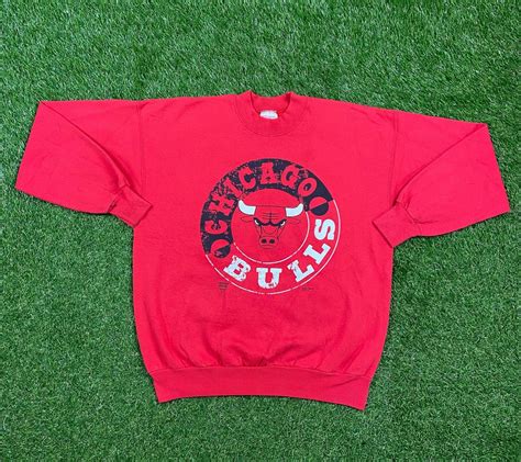 Vintage Chicago Bulls Crewneck Sweatshirt Hanes Size Large L Nba