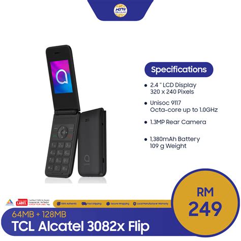 Tcl Alcatel 3082x Flip 64mb128mb Feature Phone Original 1 Year