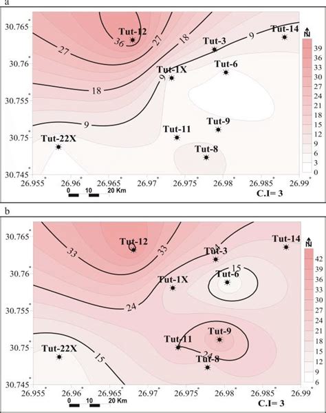 Clasticnon Clastic Ratio Map Of A Upper Bahariya Formation And B