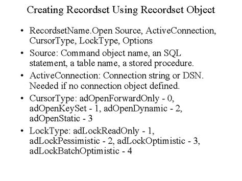 Asp Ado Connection Object An Implicit Connection Is