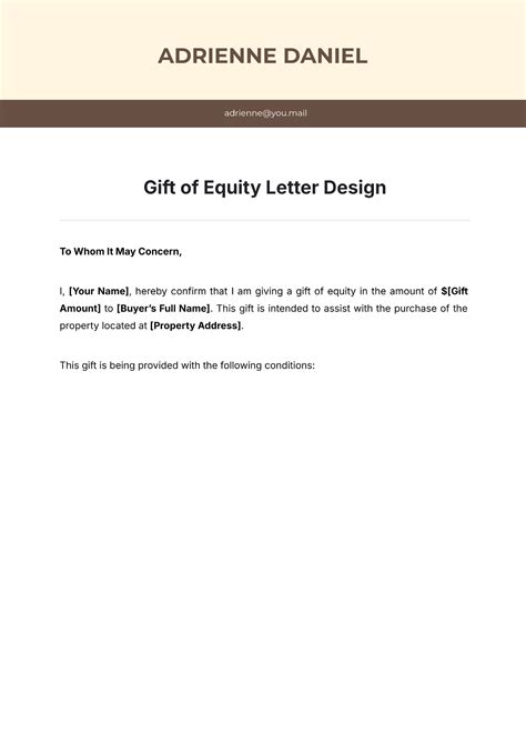 Equity Letter Sample