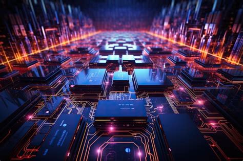 Premium Ai Image Close Up Macro Shot Of Circuit Cyberspace Board With Computer Motherboard