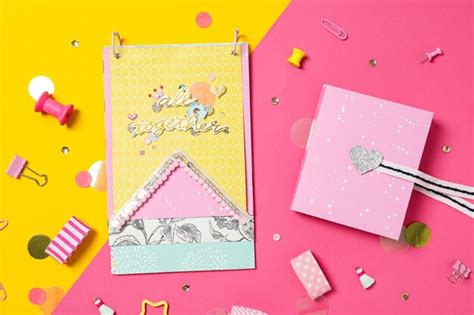 Premium Photo Scrapbooking On A Light Background Flat Lay
