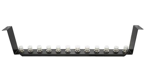 N Type Patch Panel 1u 12 Port Black 100mm Recessed Loaded