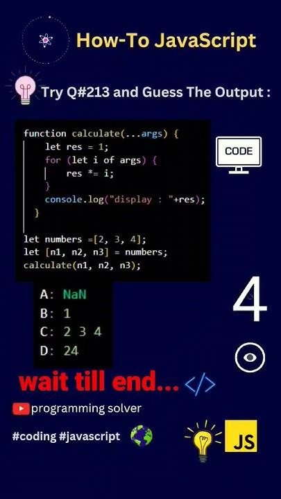 How To Code Javascript Q213 Try Solve And Guess The Output Shorts