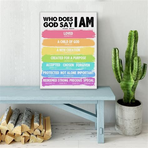 Text For Wall God Says You Are Wall Art Bible Verse Poster Retro Wonder