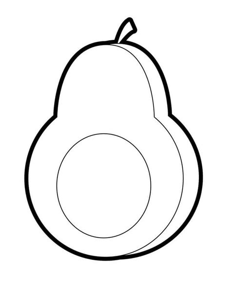 Dibujo De Mitad De Aguacate 1 Para Colorear Y Imprimir Dibujos Para