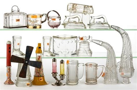 Assorted Figural Pressed Glass Candy Containers Lot Of 18 Sold At Auction On 4th September