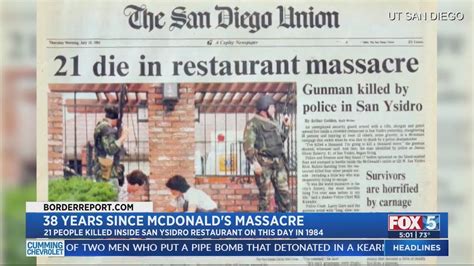 San Ysidro Marks 38 Years Since Mcdonalds Massacre That Killed 21