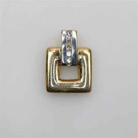 10kt Two Tone Gold Diamond Pendant Property Room
