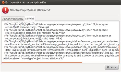 Lapiz Corto ‘nonetype Object Has No Attribute ‘id En Openerp Al