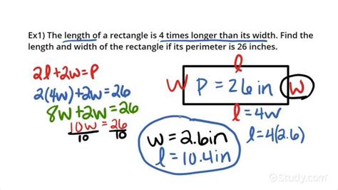 Width And Length Of A Rectangle