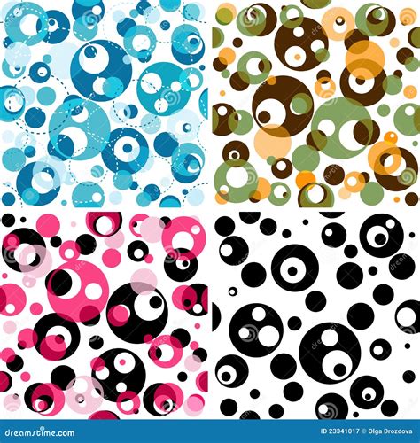 Set Seamless Translucent Patterns Stock Vector Illustration Of
