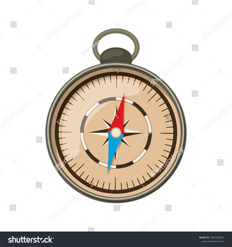 Compass Camping Tourism Cartoon Illustration Travel Stock Illustration