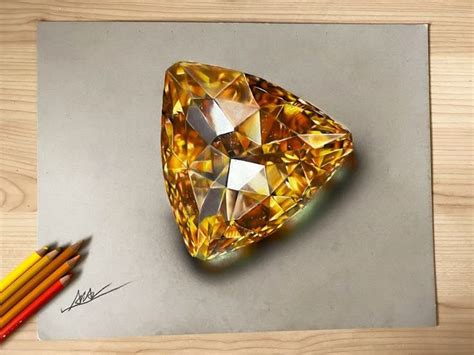 Realistic Diamond Drawing Realistic Gemstone Art Realistic Diamond