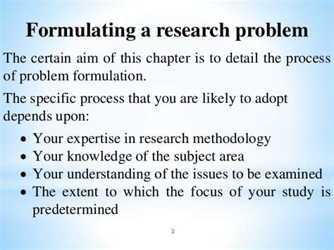 Formulating A Research Problem