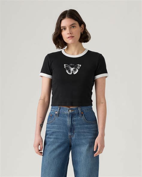 Graphic Mini Ringer Tee Black Levis® Pl