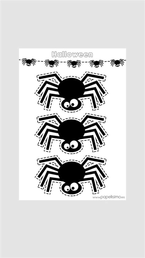 Plantillas De Arañas De Halloween Para Imprimir Y Recortar Guirnalda