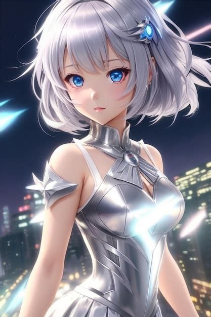 Anime Girl With Short Silver Hair