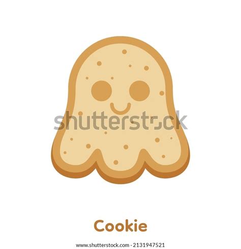 Cartoon Cookie Ghost Shape Vector Illustration Stock Vector Royalty