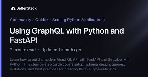 Using Graphql With Python And Fastapi Better Stack Community