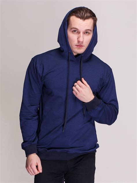 Чоловіче худі з двонитки футер з капюшоном і кишенею кенгуру Hibrand