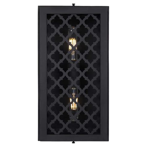 Contemporary Modern Rectangular Exterior Wrought Iron Flush Mount Wall