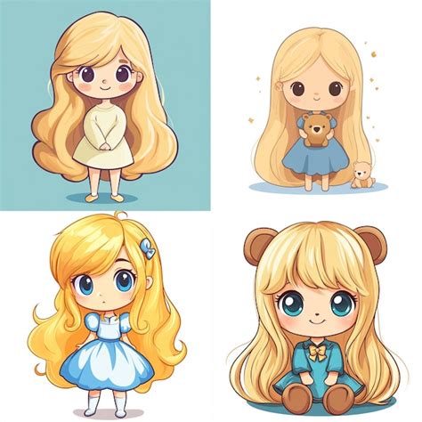 Meninas Loiras Bonitas Vetor Premium Gerado Com Ia