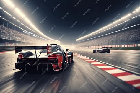 Premium Photo Race Driver Pass The Finishing Point And Motion Blur