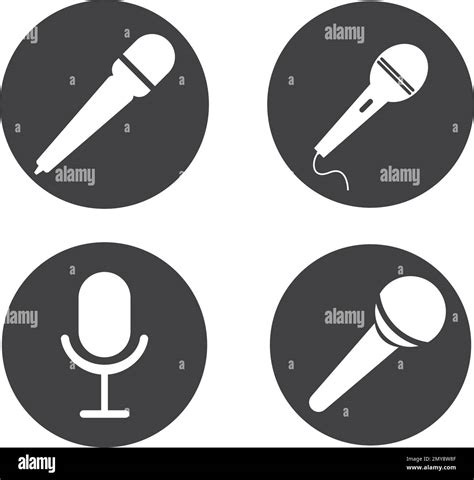Microphone Icon Vector Template Flat Design Stock Vector Image And Art