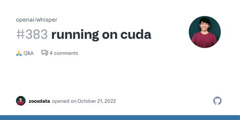 Running On Cuda · Openai Whisper · Discussion 383 · Github