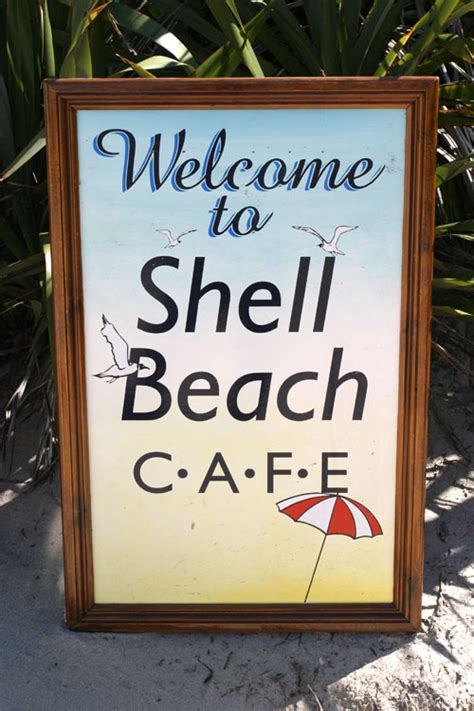 Shell Beach Cafe Sign Play Deau