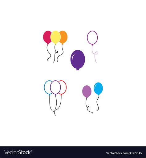 Flying Baloon Royalty Free Vector Image Vectorstock