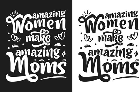 Hand Drawn Lettering Mom Typography Design With Floral Element Can Be