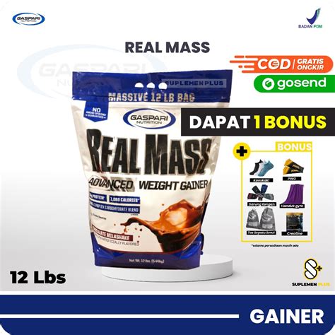 Jual Gaspari Nutrition Real Mass 12lbs Advanced Weight Gainer Muscle