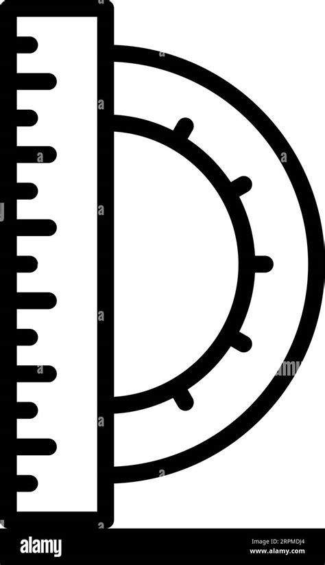 Line Protractor Icon As An Editable Outline For Web Design Stock Vector