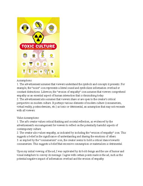 Value Assumptions And Value Conflicts In Spoof Ads Assumptions The