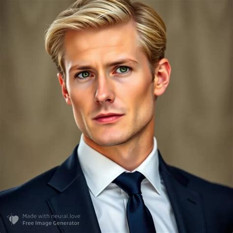 Hoi4 Character Portrait Blonde Guy In Navy Suit And Green Eyes Free Ai Art Generator
