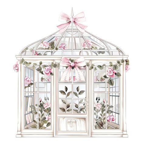 Premium Photo Pink Garden Watercolor Cute Windmill