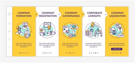Company Life Cycle Onboarding Vector Template Stock Illustrations 5 Company Life Cycle