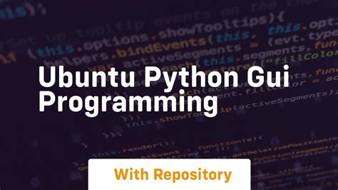 Ubuntu Python Gui Programming Youtube
