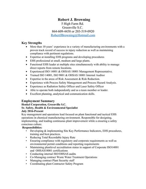 Bob Browning Resume Pdf