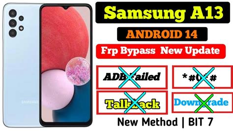 Samsung A13 Frp Bypass Android 13 14 New Method 2024 Bit 7 Adb