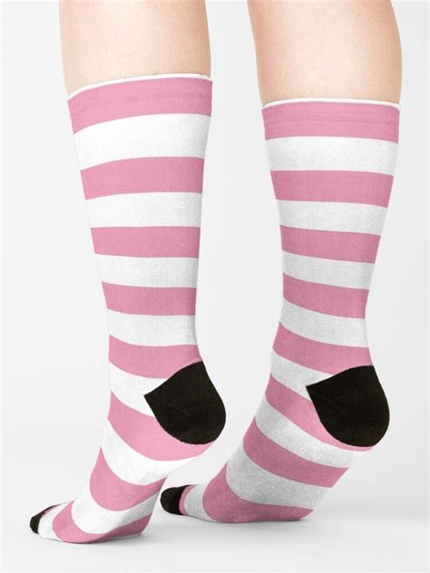 Pink And White Stripes Socks For Sale By Colorkingdom Pink And