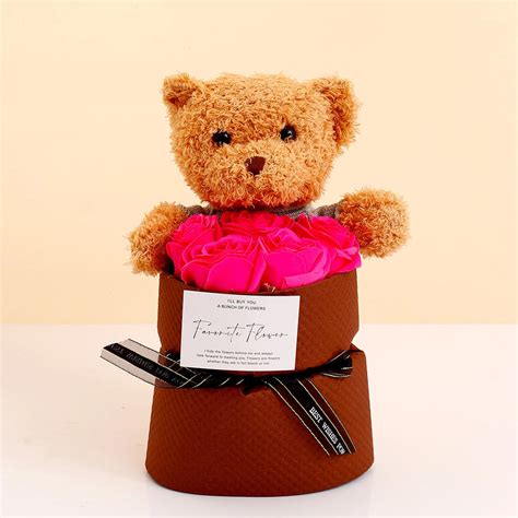 Buy Maroon Rose And Teddy Bouquet Archies Online