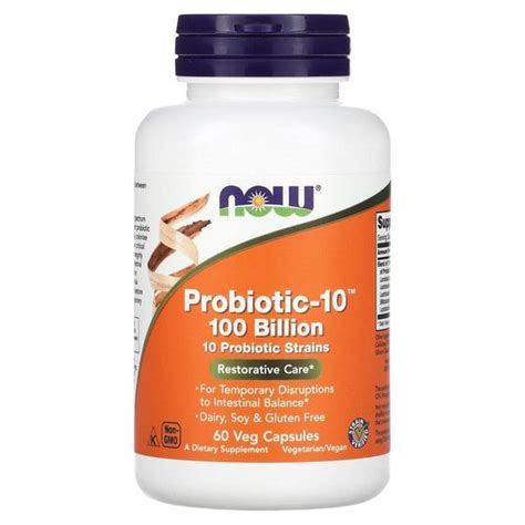 Now Foods Probiotic 10 100 Bilhões 60 Cápsulas Vegetais