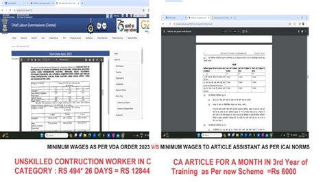Articleship Stipend As Per Icai Rs 6000 For 3rd Year Article 1 Month Stipend Vs Minimum